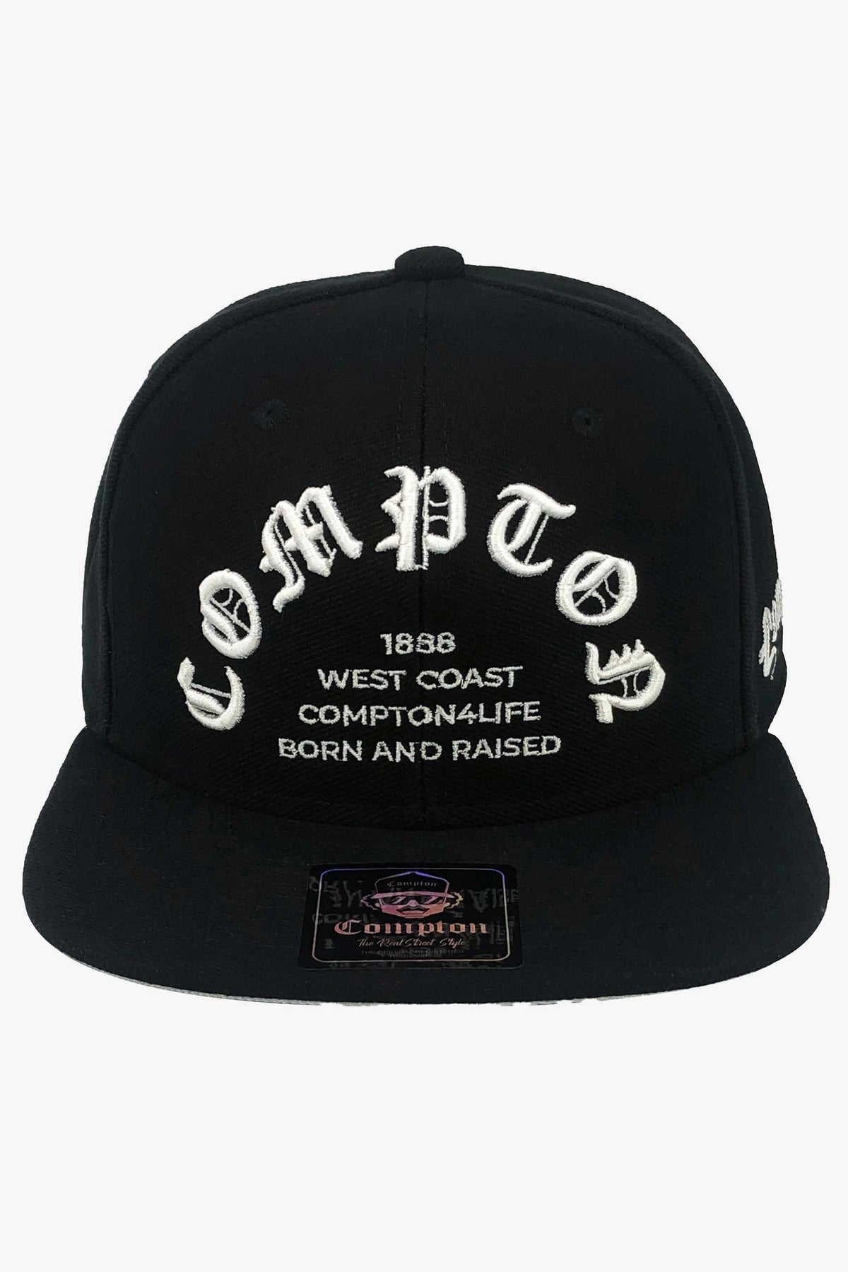 Boné Compton Aba Reta Snapback Born And Raised Preto – COMPTON